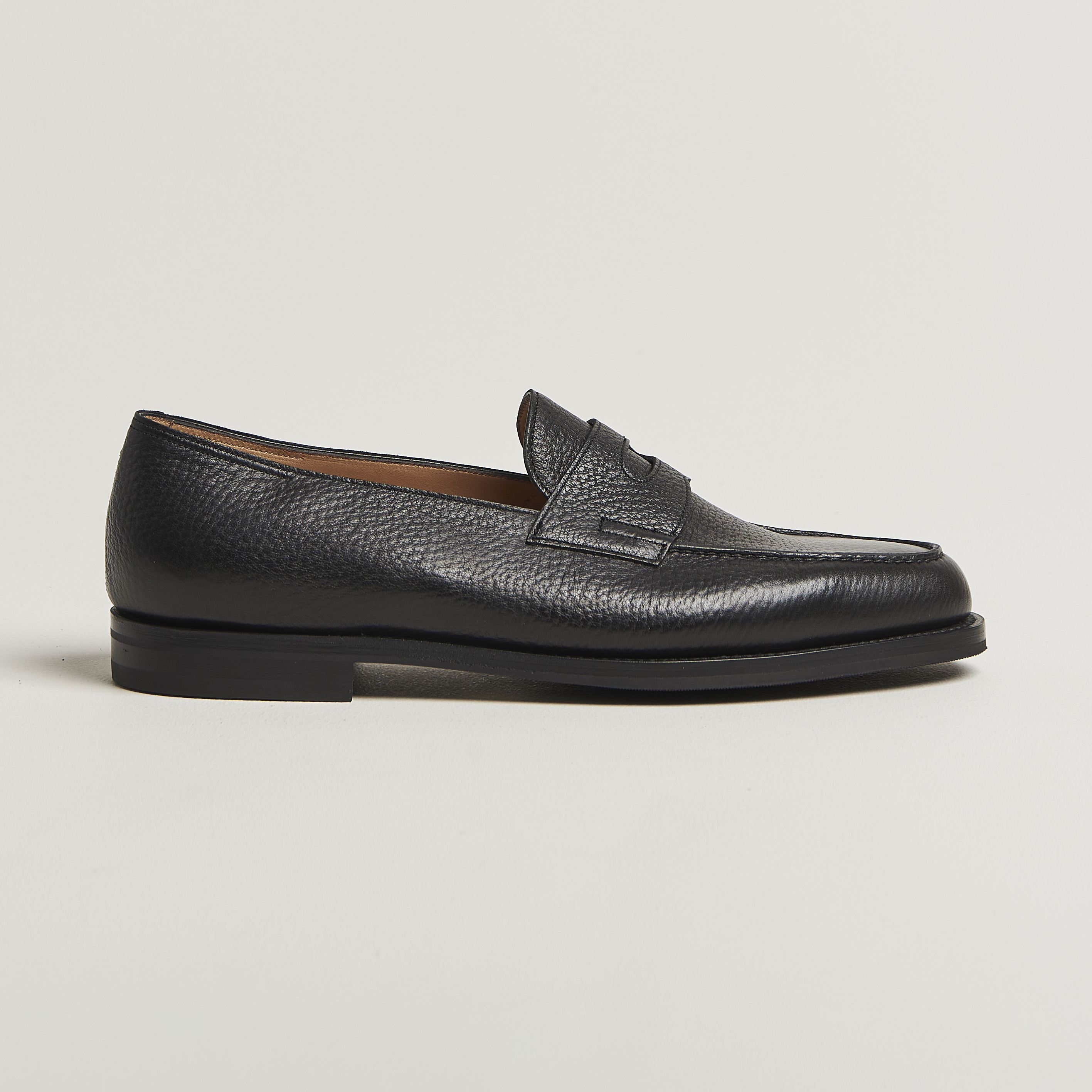 John Lobb Lopez Penny Loafer Black Grain | Herr - Care of Carl