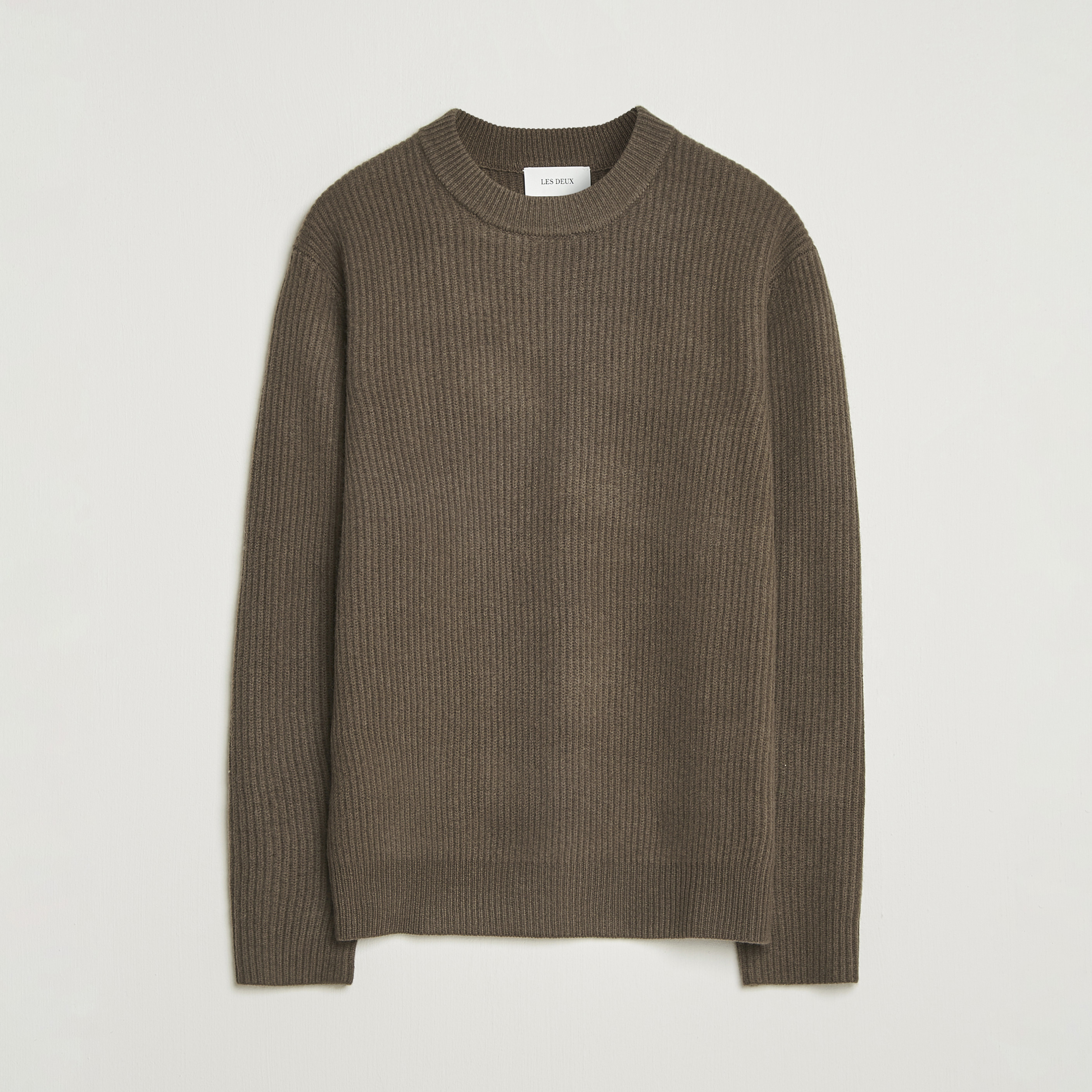 Les Deux Eddie Wool Rib Crewneck Teak | Herr - Care of Carl