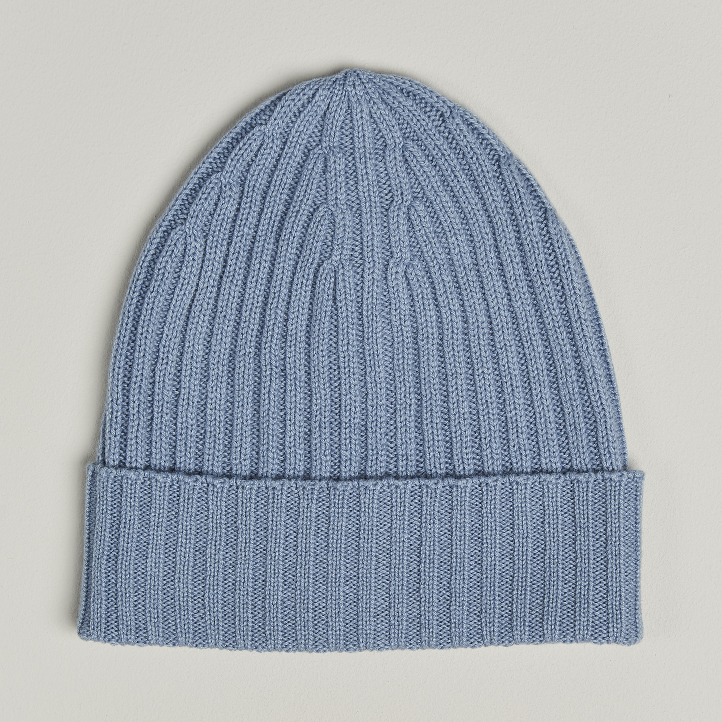 Piacenza Cashmere Ribbed Cashmere Beanie Sky Blue | Herr - Care of Carl