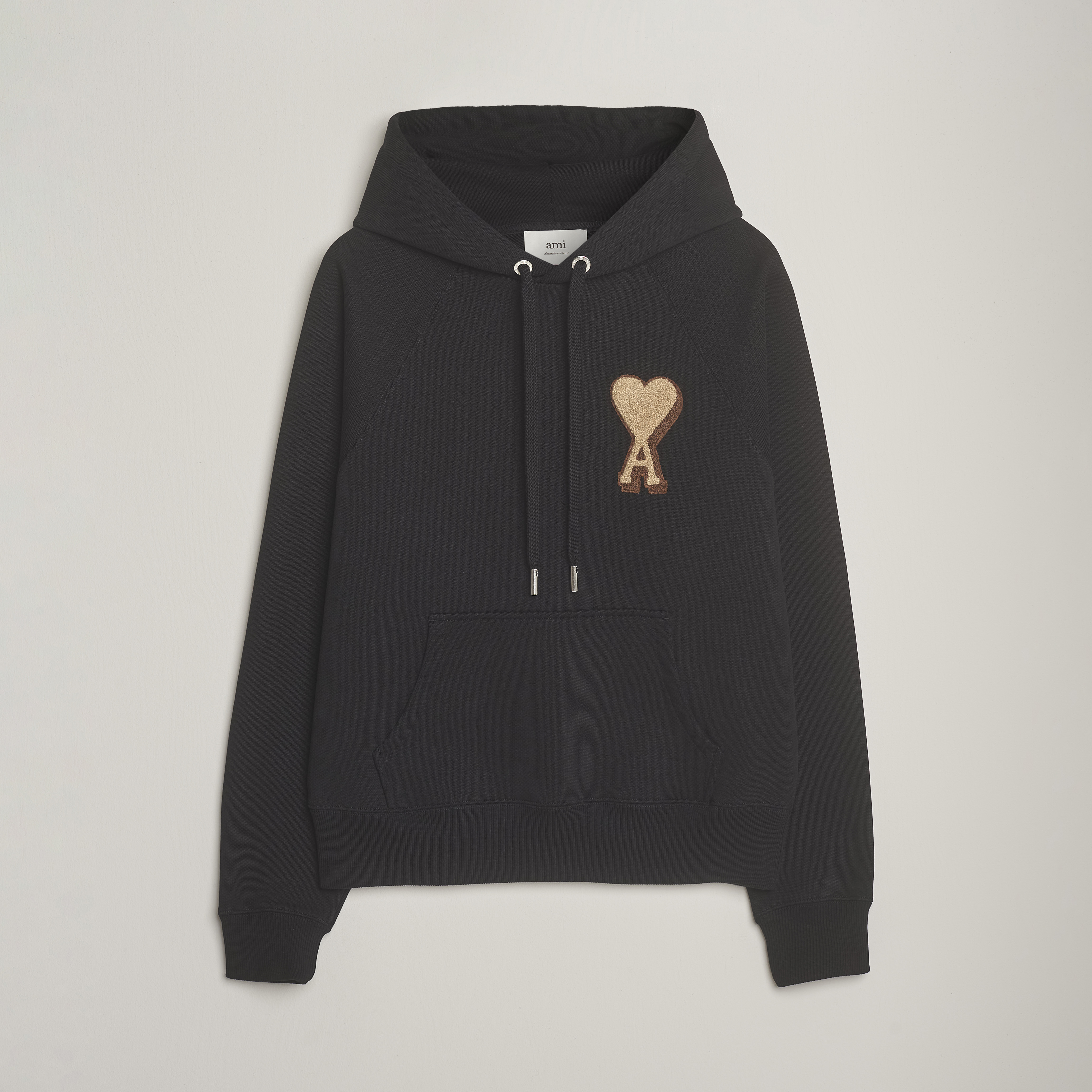 AMI Patch Heart Hoodie Black | Herr - Care of Carl