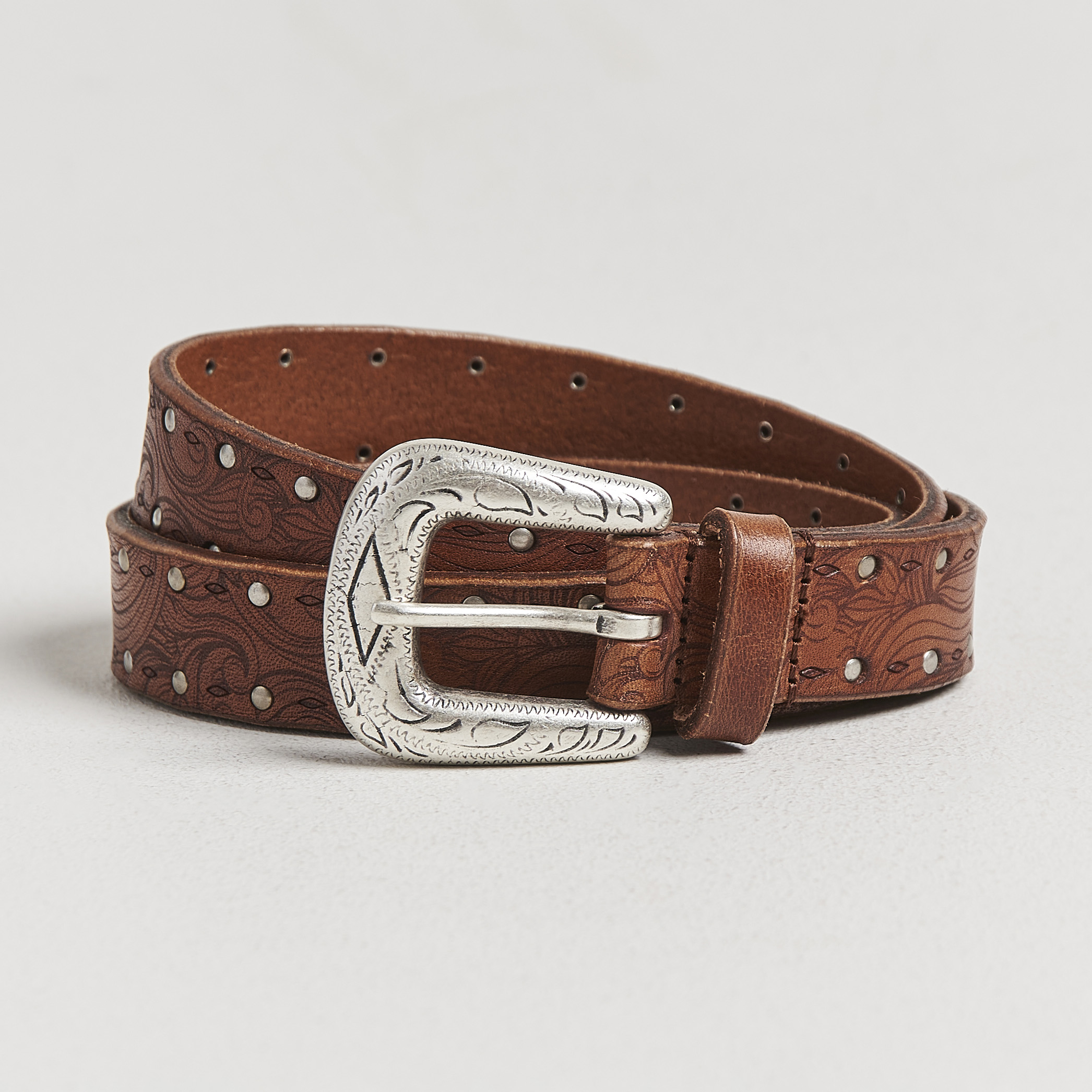 Anderson's Stud Western 2,5cm Belt Brown | Herr - Care of Carl
