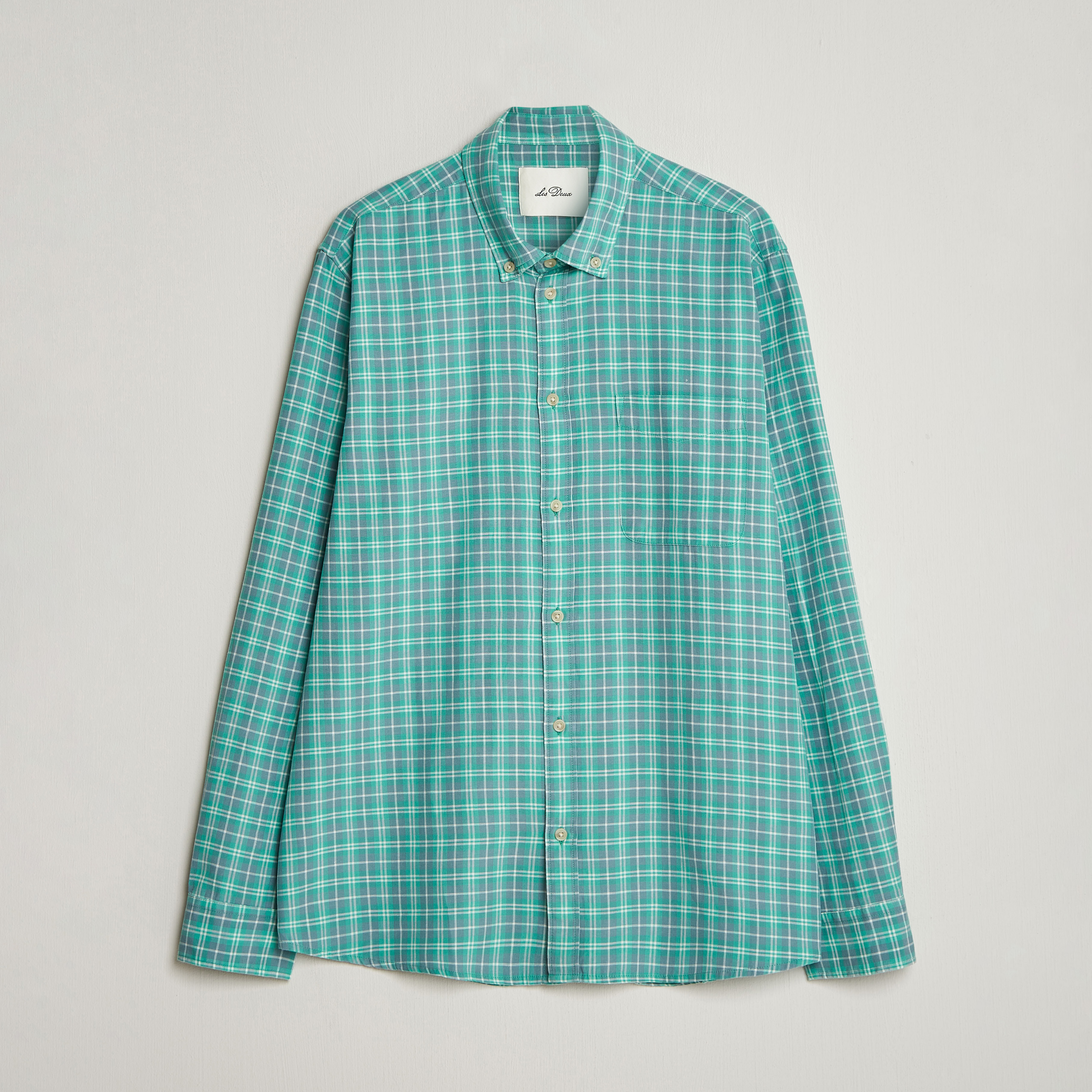 Les Deux Kent Check Shirt Allure Blue | Herr - Care of Carl