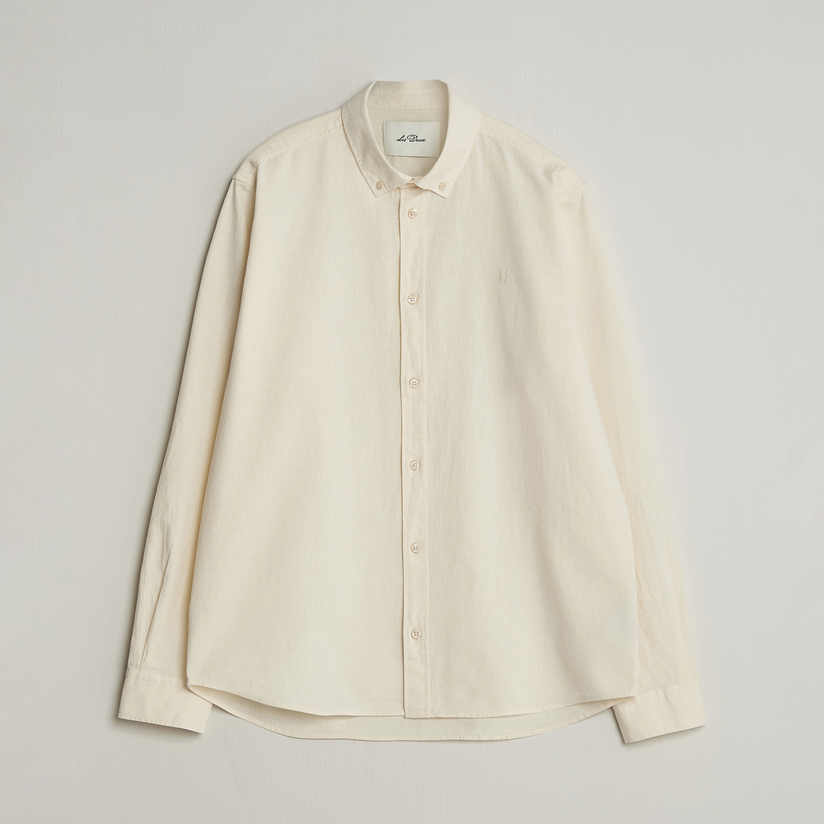 Les Deux Konrad Cotton/Linen Shirt Eggnog White | Herr - Care of Carl