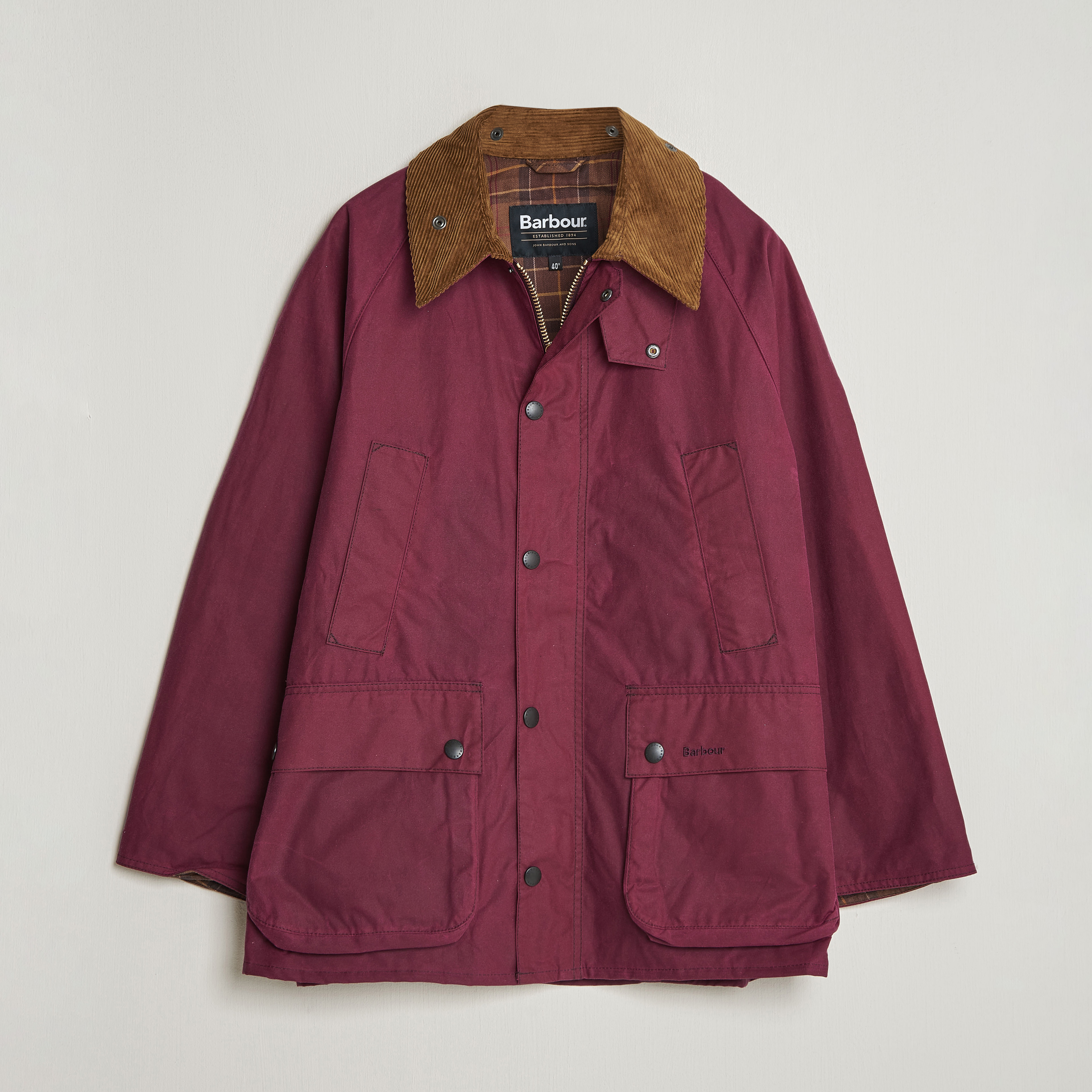 Barbour Heritage Oversize Bedale Wax Jacket Wine | Herr - Care of Carl