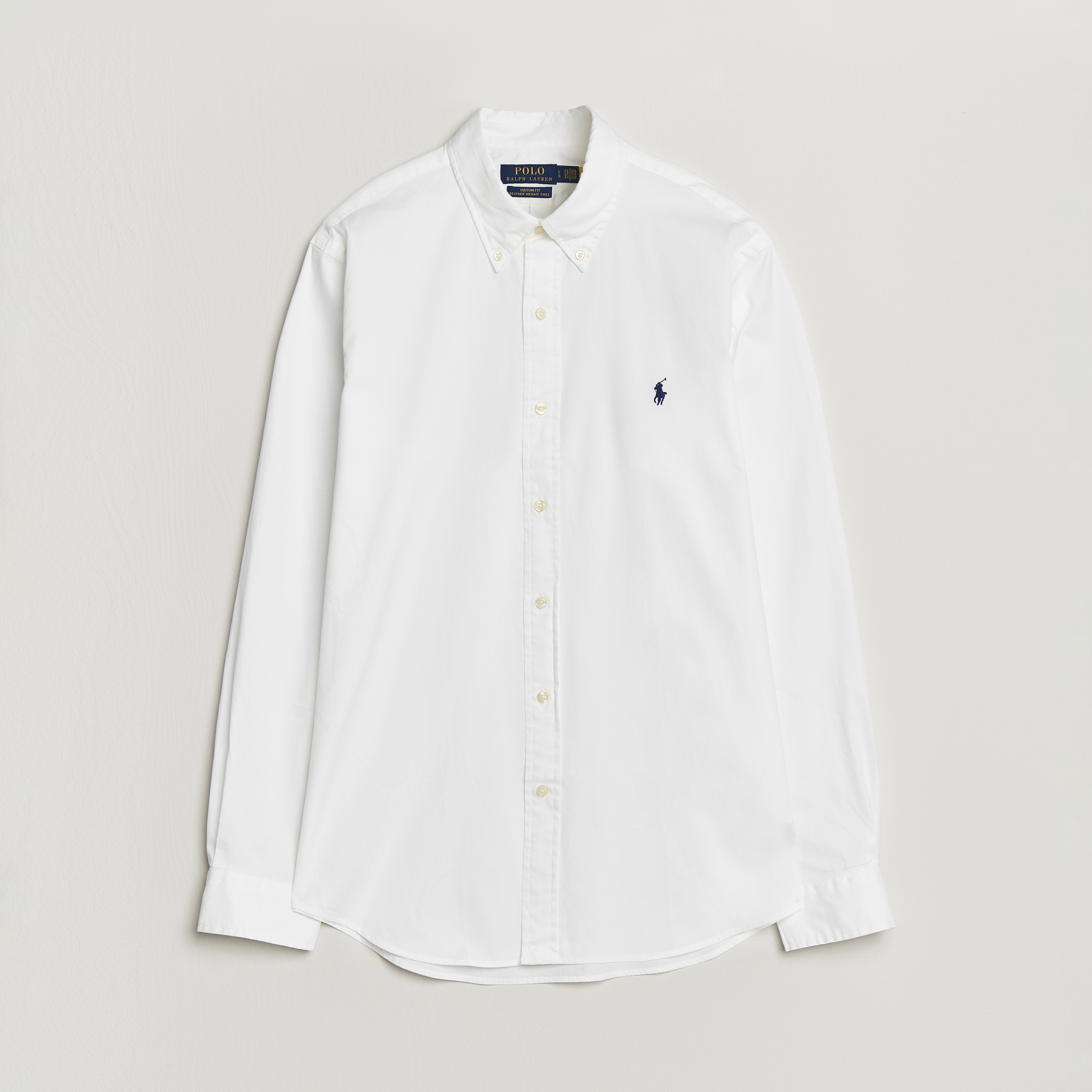 Polo Ralph Lauren Custom Fit Garment Twill Shirt White | Herr - Care of Car