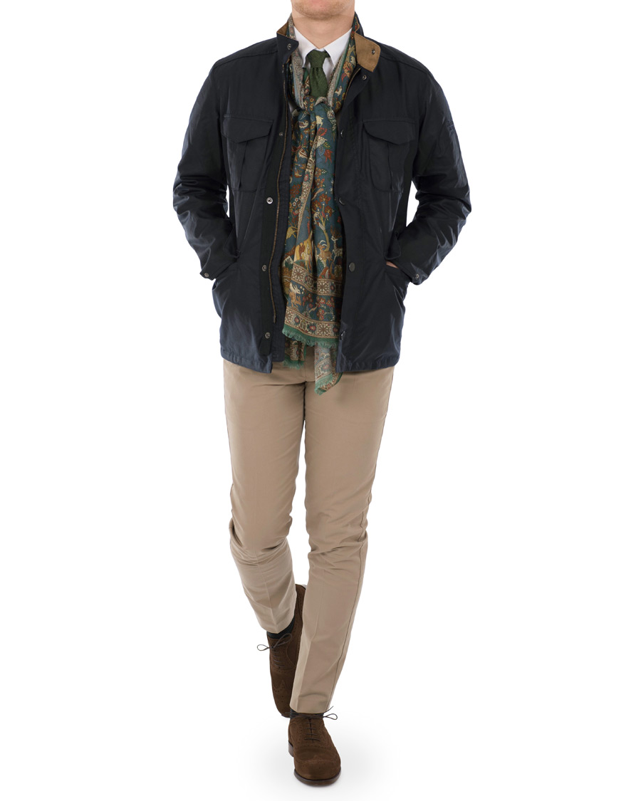 Barbour for Land Rover Novantae Waxed Jacket Royal Navy | Herr - Care of Ca