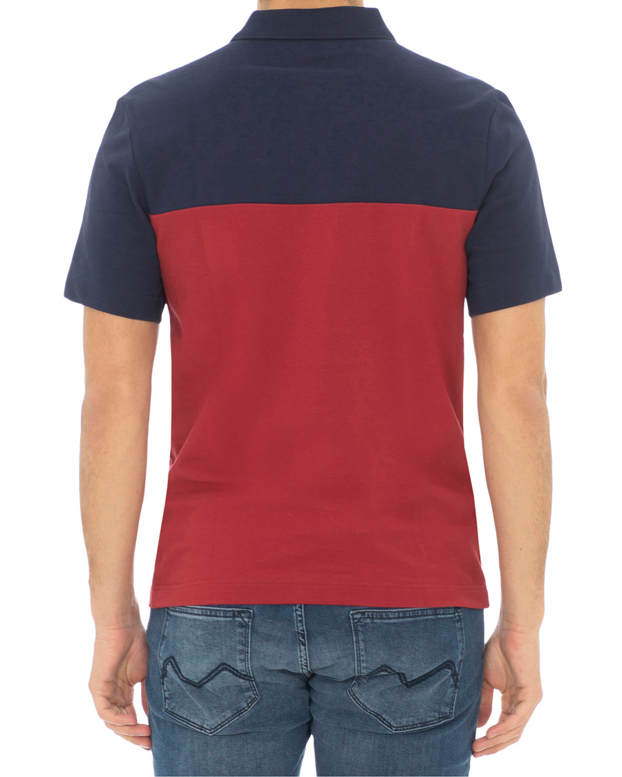 Fred Perry Contrast Panel Piké Navy/White/Red | Herr - Care of Carl