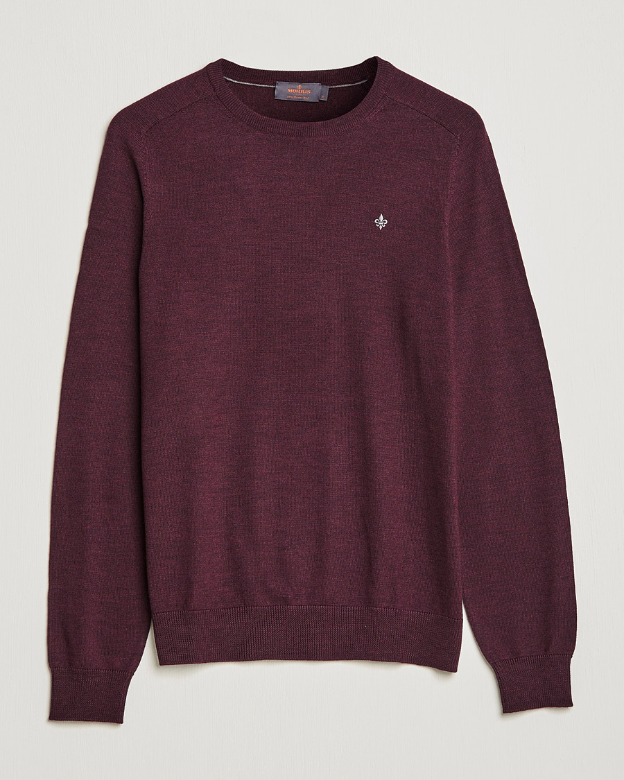 Morris Merino Crew Neck Pullover Burgundy | Herr - Care of Carl