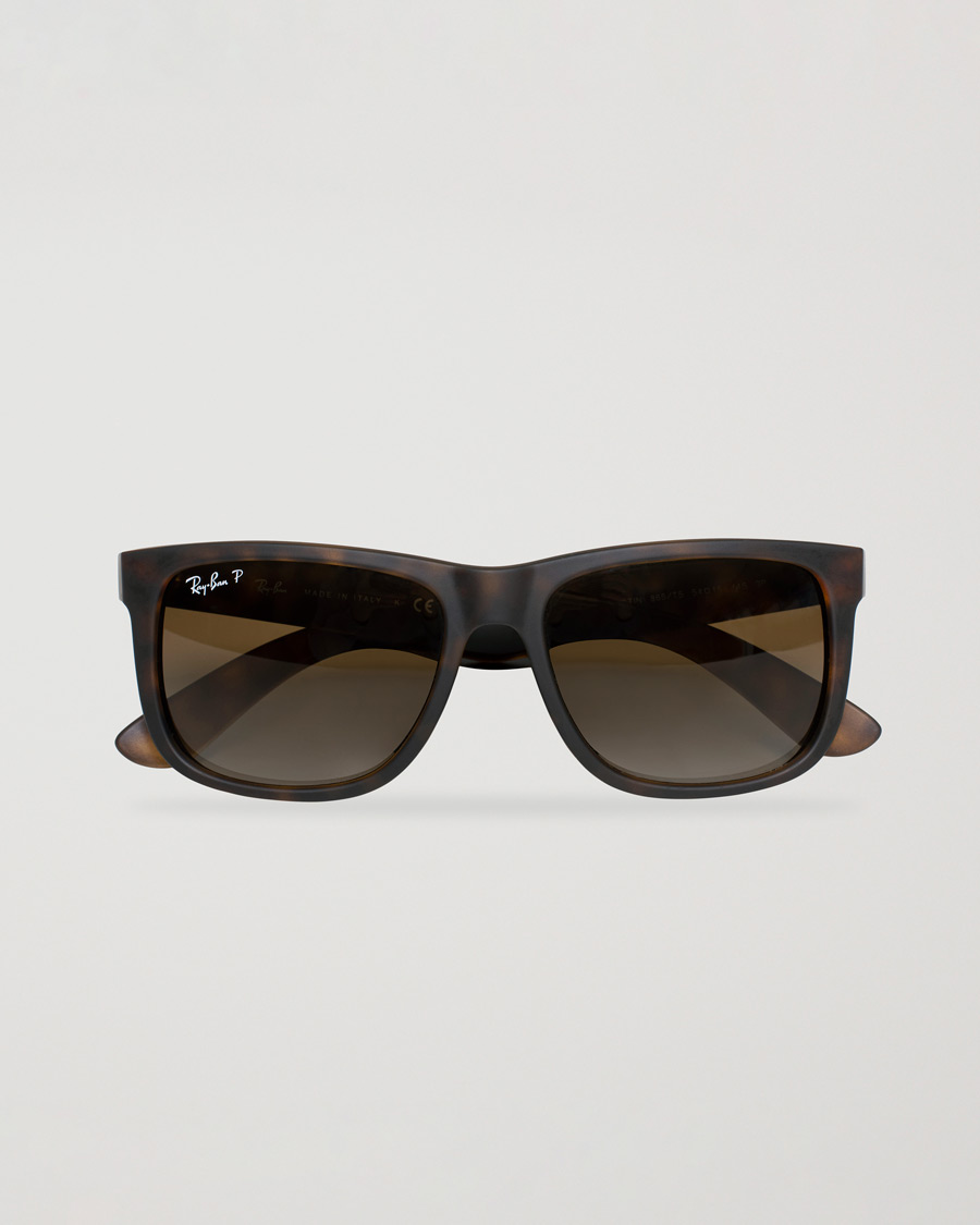 Ray-Ban 0RB4165 Justin Polarized Wayfarer Sunglasses Havana/Brown | Herr