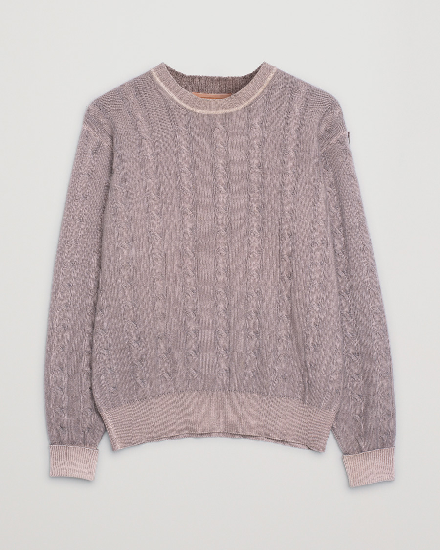 Doriani Cashmere Cable Knitted Sweater Beige 50 | Herr - Care of Carl