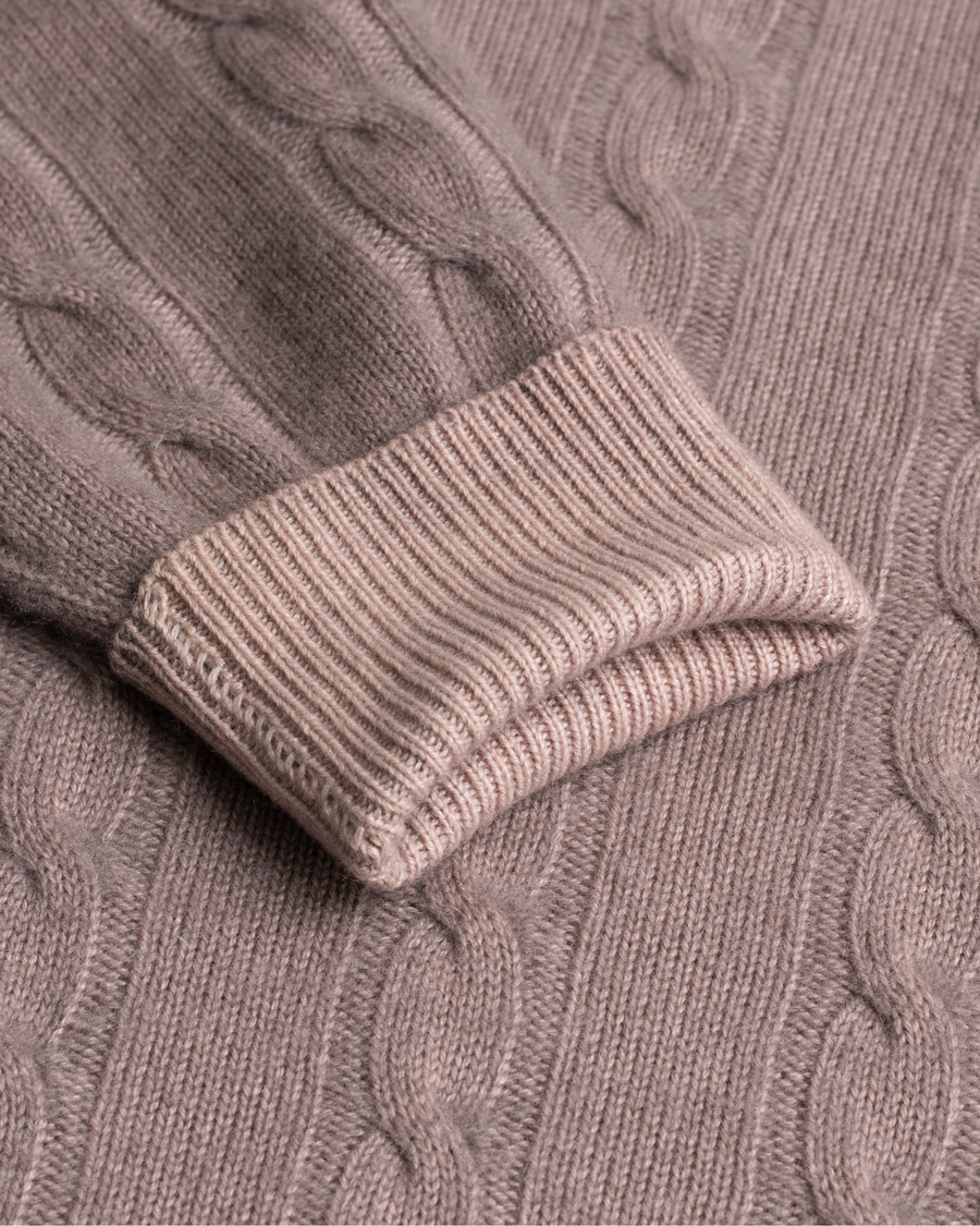 Doriani Cashmere Cable Knitted Sweater Beige 50 | Herr - Care of Carl